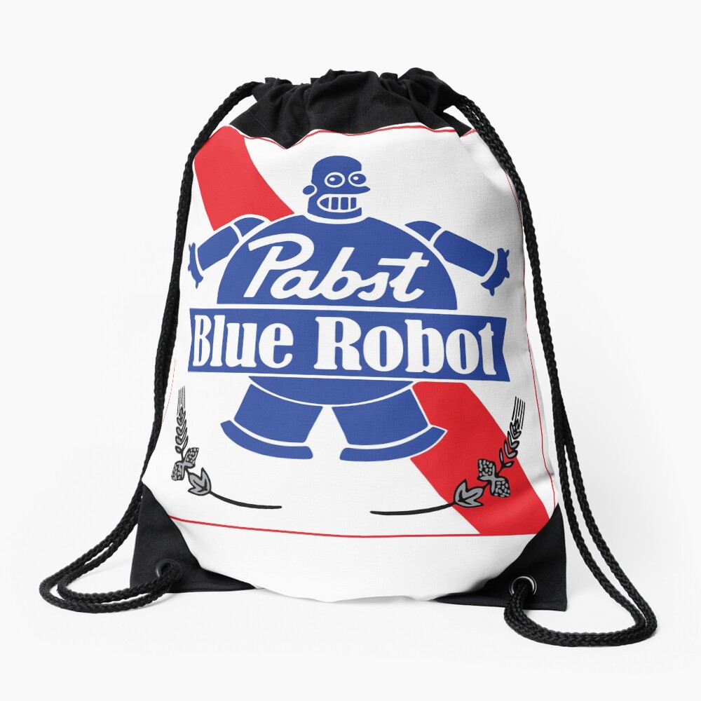 "Pabst Blue Robot" Drawstring Bag for Sale by RaddSurfer | Redbubble