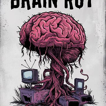 "growing brain rot" Sticker for Sale by digilabs | Redbubble