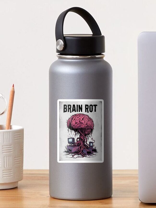 "growing brain rot" Sticker for Sale by digilabs | Redbubble