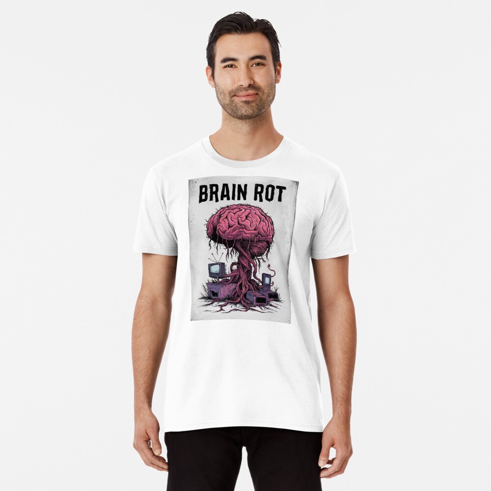 "growing brain rot" Sticker for Sale by digilabs | Redbubble