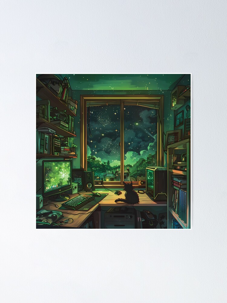 "Lofi Gamer Room: Cozy Design with Plants, Lofi Cat, Gaming PC & Books ...
