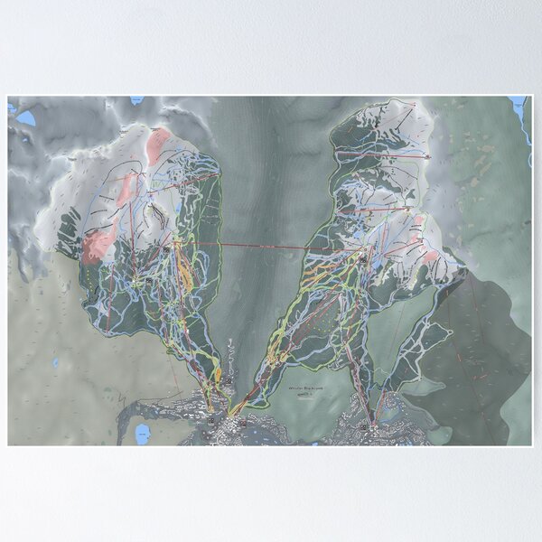 "Whistler Blackcomb Resort Trail Map" Poster for Sale by mapsynergy ...