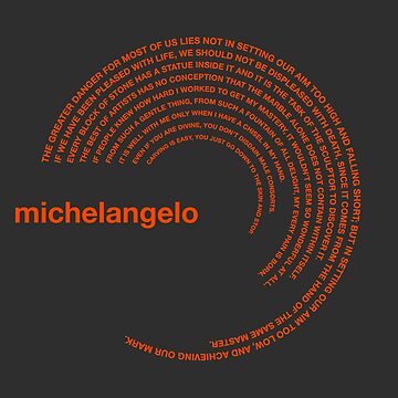 " Michelangelo famous quotes poster [orangered]" Art Board Print for ...