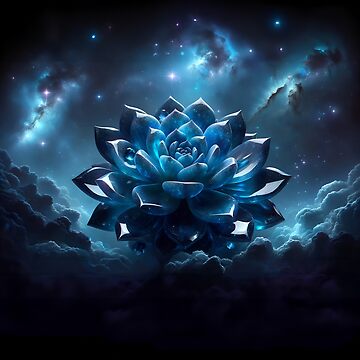 "Sapphire Cosmic Bloom: Galactic Blue Succulent Flower" Sticker for ...