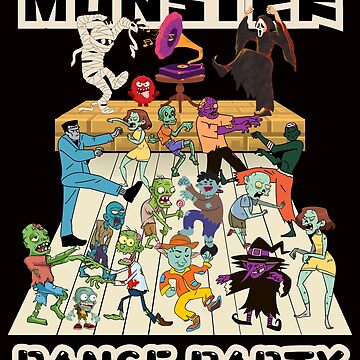 "MONSTER DANCE PARTY" Sticker for Sale by tracyd-art | Redbubble