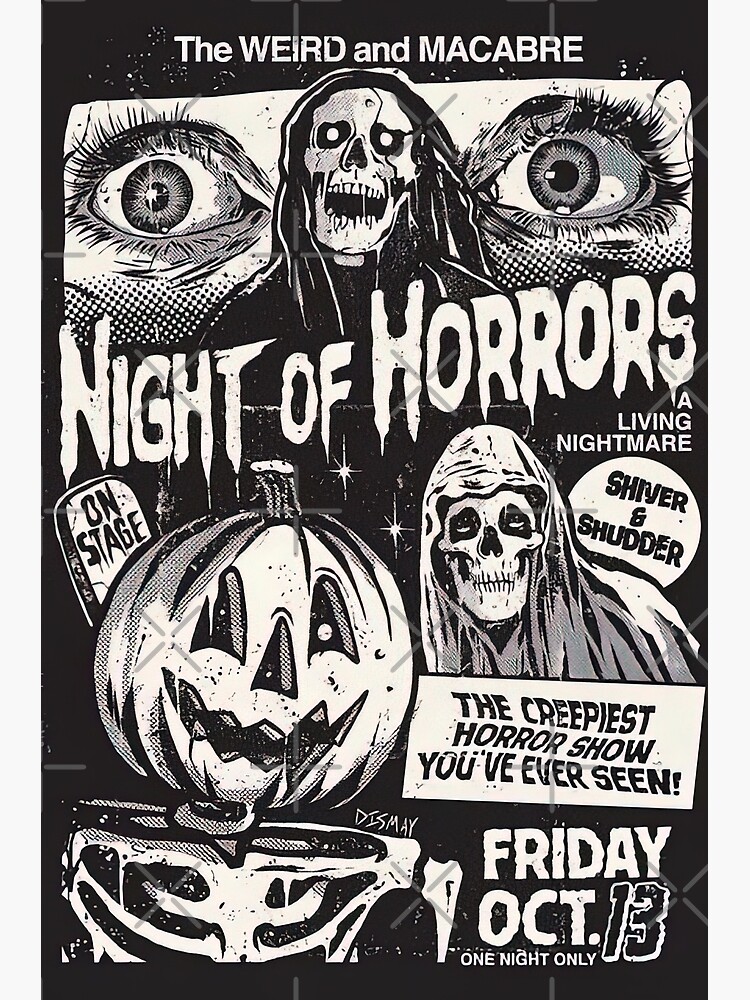 "Night of Horrors Horror Show Spookshow Poster" Poster for Sale by ...