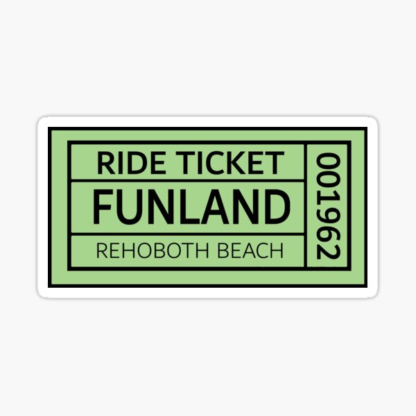 "FUNLAND - Rehoboth Beach" Sticker for Sale by LukeZ1986 | Redbubble