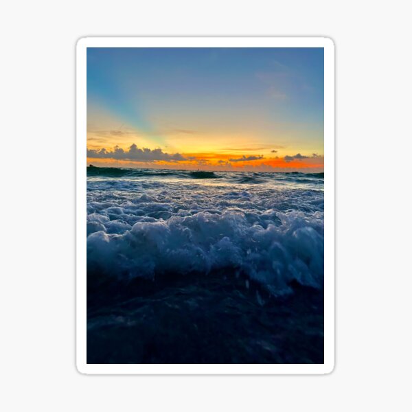 "Clearwater Beach Sunset Waves" Sticker for Sale by SailingCMonstr ...