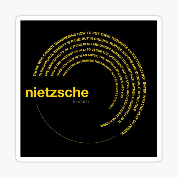 "Friedrich Nietzsche famous quotes poster [gold]" Sticker for Sale by ...