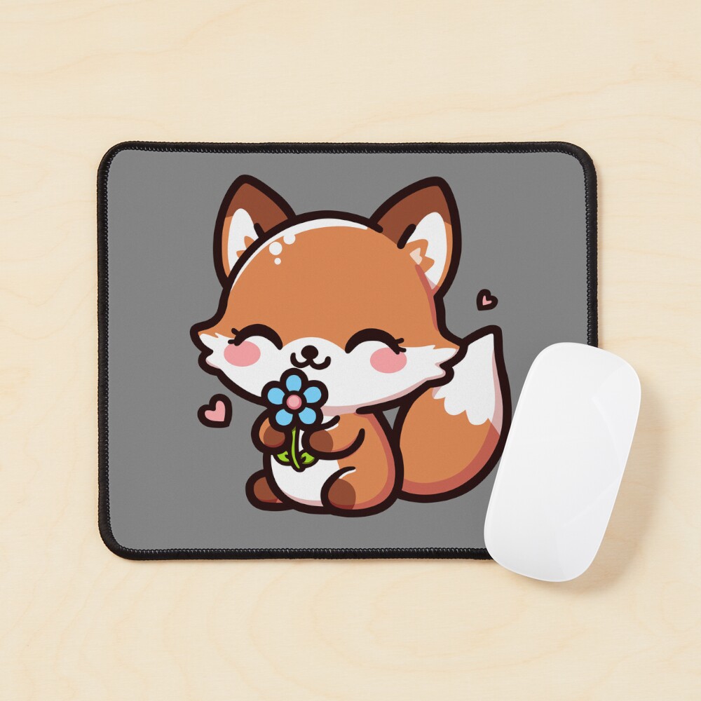 "Fox with flower" Sticker for Sale by Delidream | Redbubble