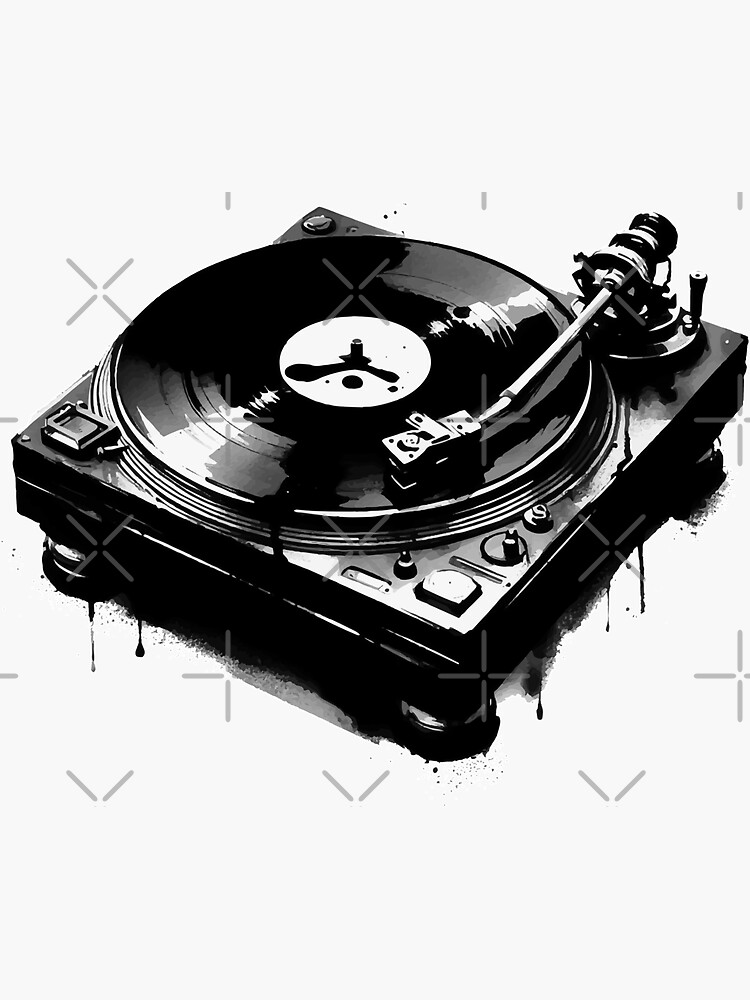 "Dripping Ink Vinyl Record Player" Sticker for Sale by TomFrontierArt ...