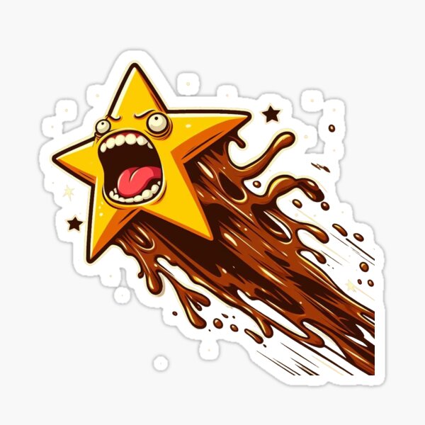 "Pooping Star" Sticker for Sale by Vkinsify | Redbubble