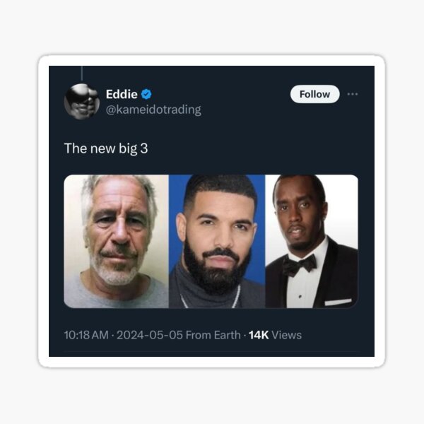 "the new big three drake diss track meme 2024" Sticker for Sale by ...