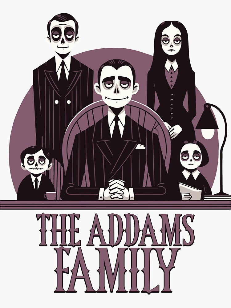"The Addams Family" Sticker for Sale by CyberPanx | Redbubble
