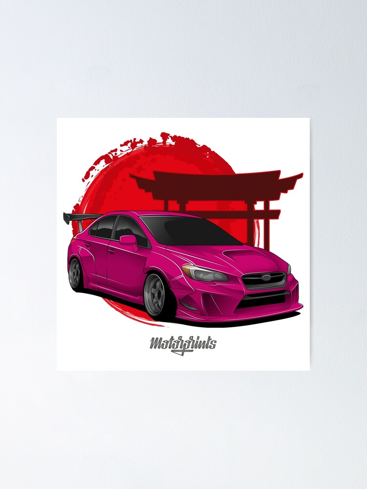 "Widebody WRX STi (pink)" Poster for Sale by MotorPrints | Redbubble