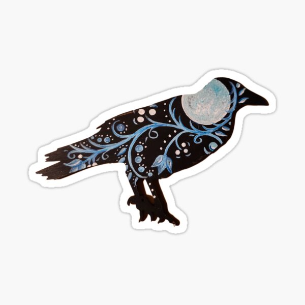 "Moon Raven" Sticker for Sale by RickyTics | Redbubble