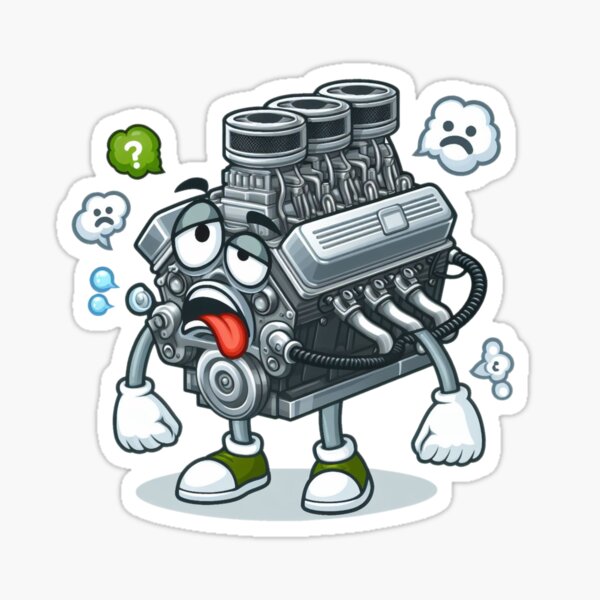 "Exhausted V8 Engine" Sticker for Sale by VintageCarsShop | Redbubble