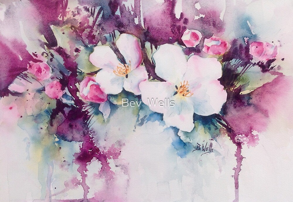 "Messy Apple Blossom" by Bev Wells | Redbubble