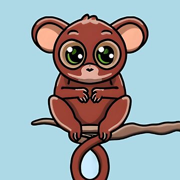 "Cute Tarsier on a Tree - Version 1" Sticker for Sale by Idea-Artwork ...