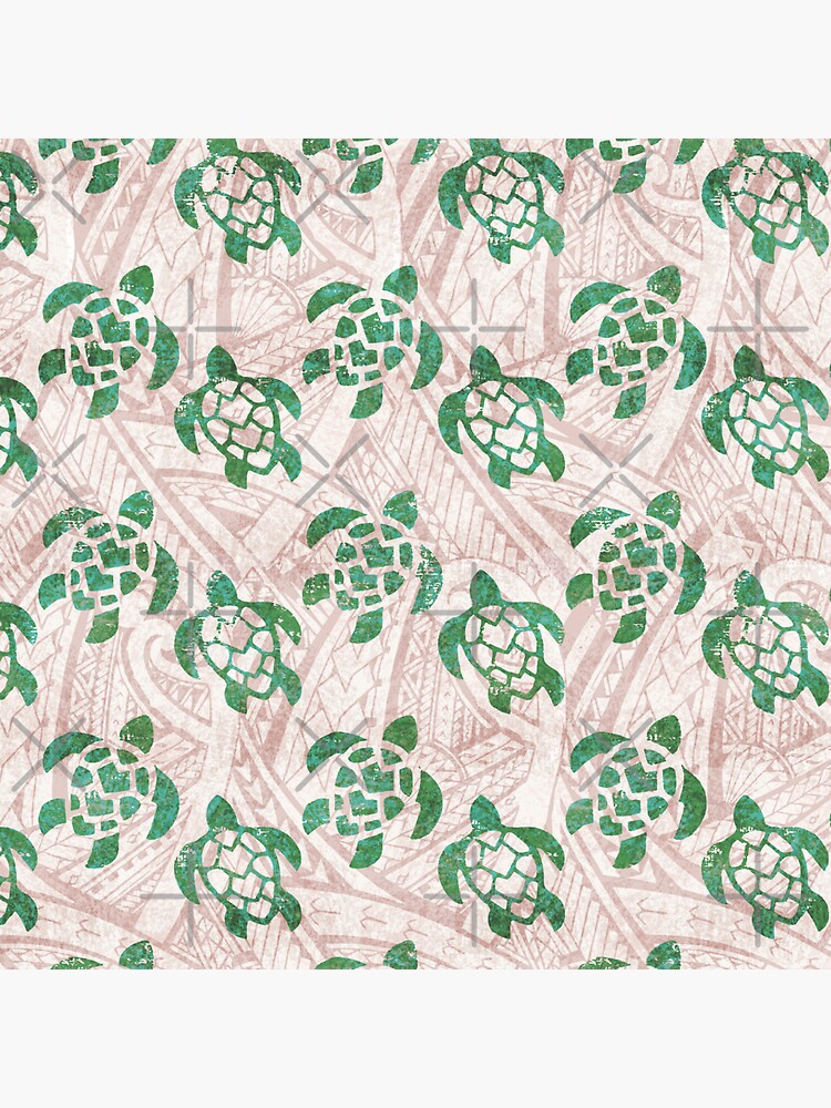 "Polynesian Tribal Turtle Tapa Print" Sticker for Sale by sunnthreads ...