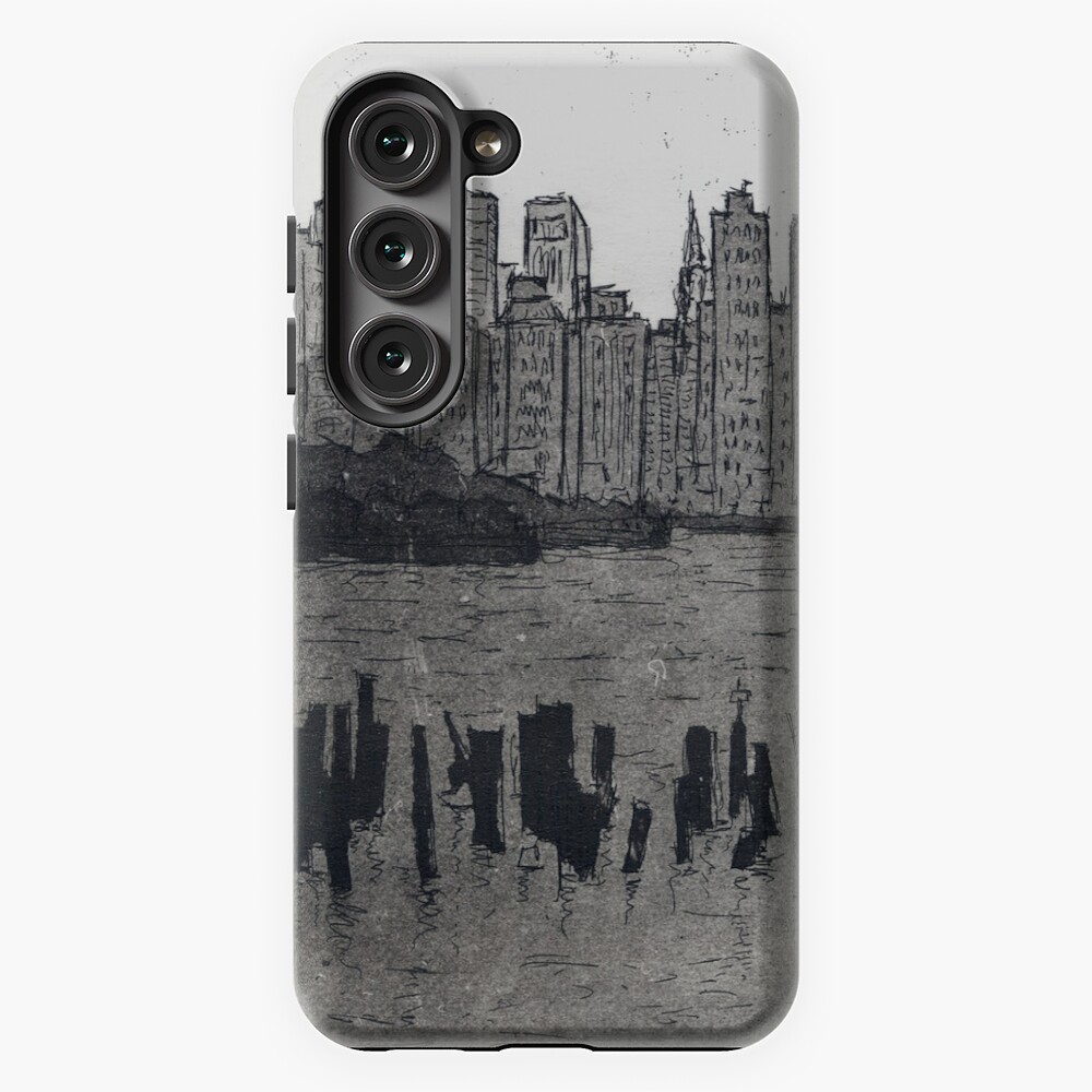 "New York Skyline , Aquatint Etching" Sticker for Sale by Luke Bailey ...