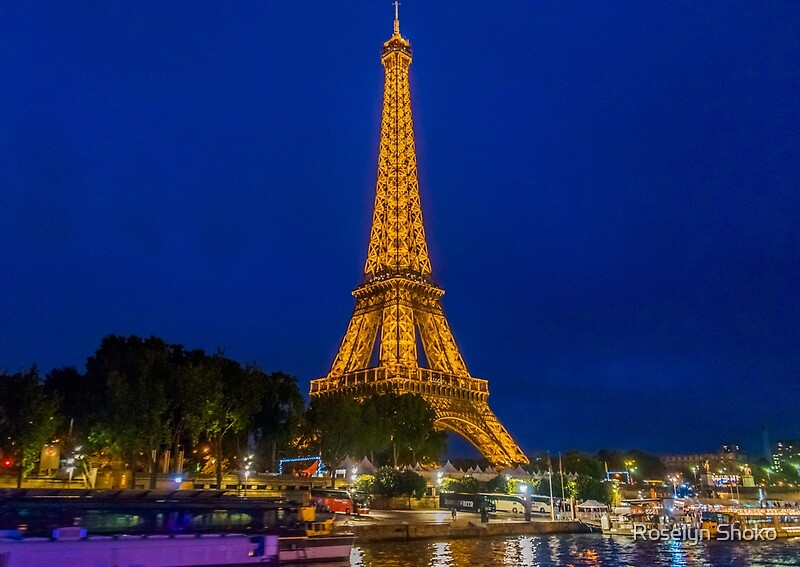 "Eiffel Tower at Night" by Roselyn Shoko | Redbubble