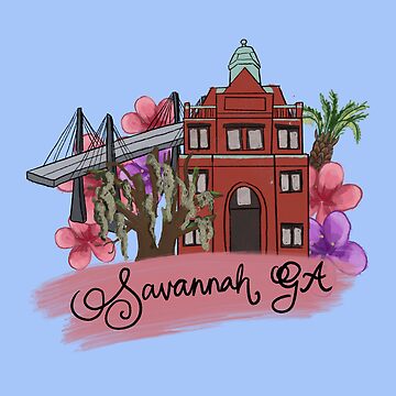 "Savannah GA Main" Sticker for Sale by Emily Koschella | Redbubble