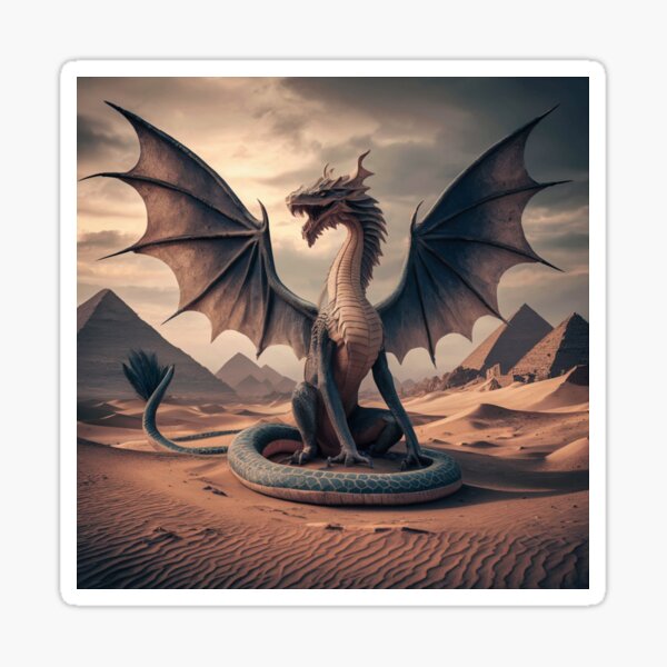 Pegatina con la obra «Mitología en egipto de dragon Akhekh con un ...
