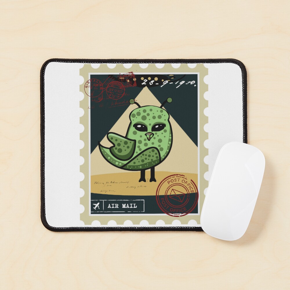 "Cute Bird - Postage Stamp - Alien Bird" Sticker for Sale by ...