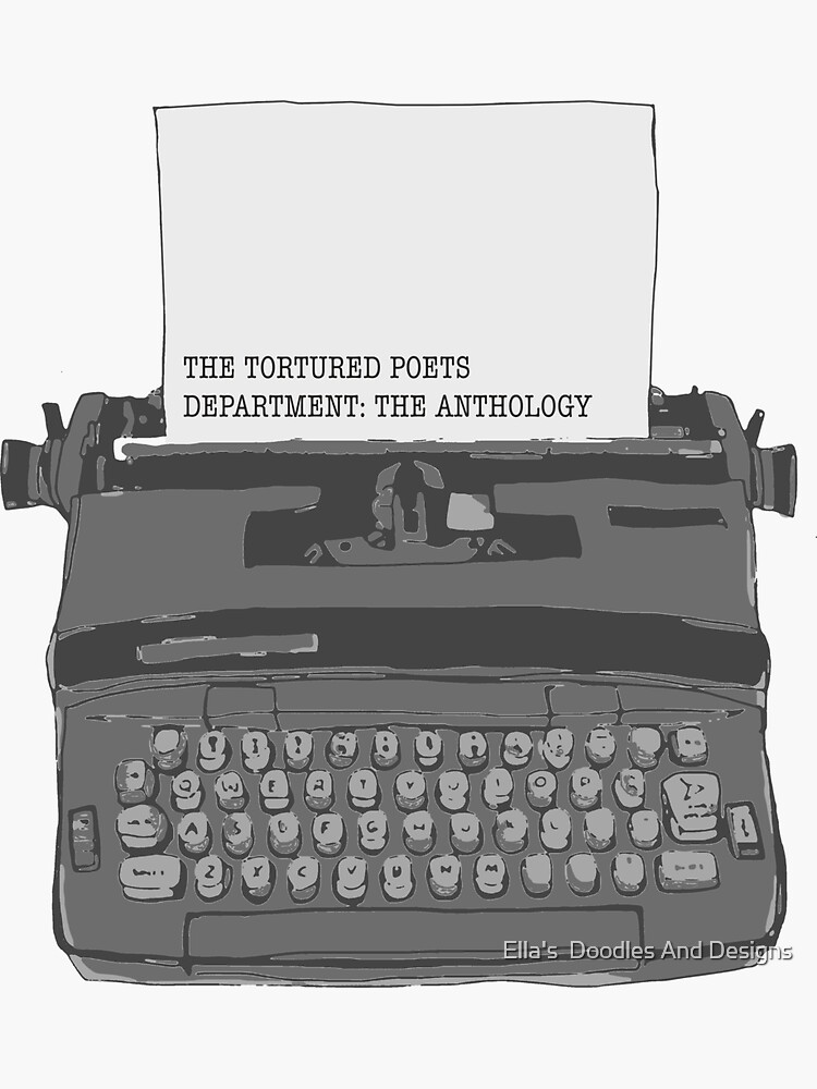 "Taylor Swift Tortured Poets Department Typewriter" Sticker for Sale by ...