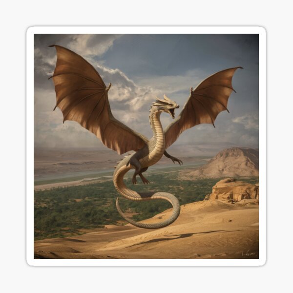 "Mythology in Egypt of titan dragon Akhekh flying" Sticker by Titan33 ...