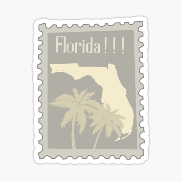 "Vintage “Florida!!!” stamp " Sticker for Sale by Erika Dierke | Redbubble