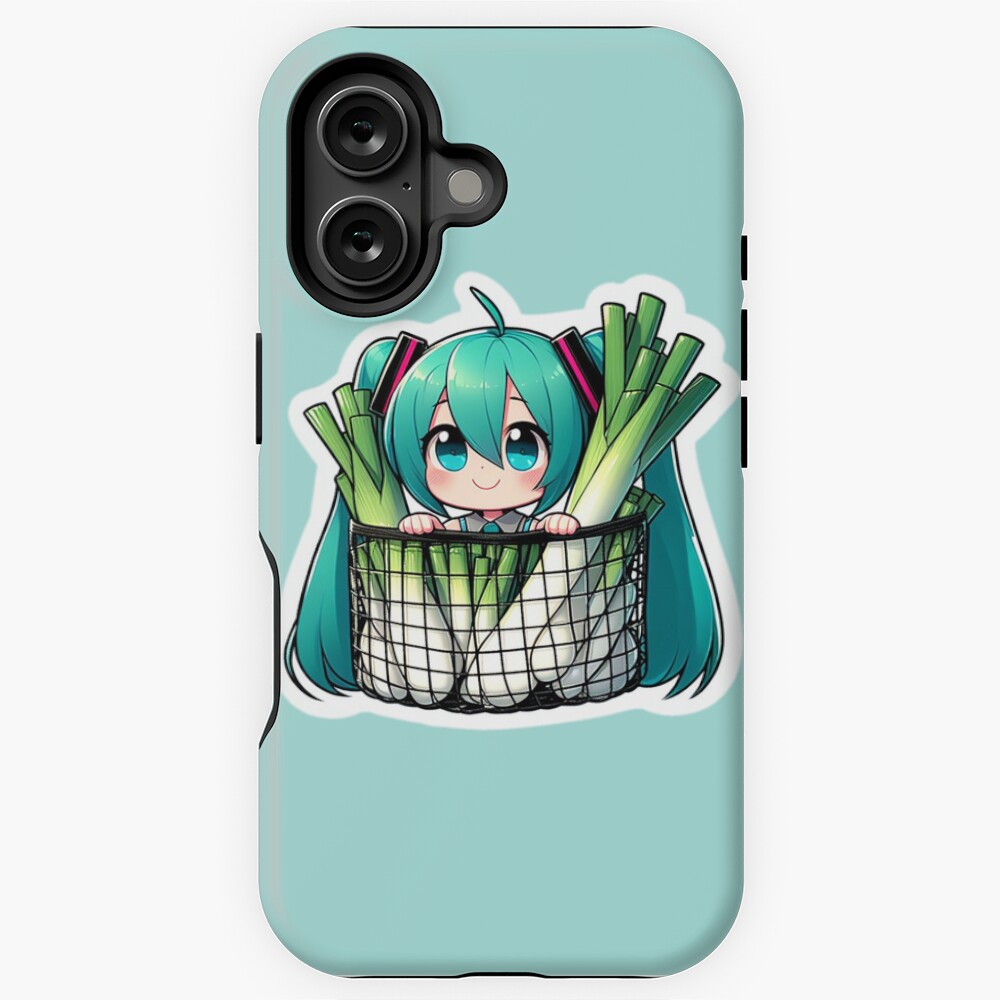 "Chibi Hatsune Miku Leek Basket" Sticker for Sale by Magimel | Redbubble