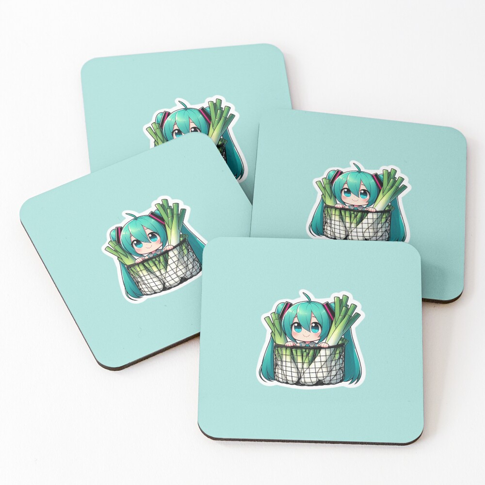 "Chibi Hatsune Miku Leek Basket" Sticker for Sale by Magimel | Redbubble
