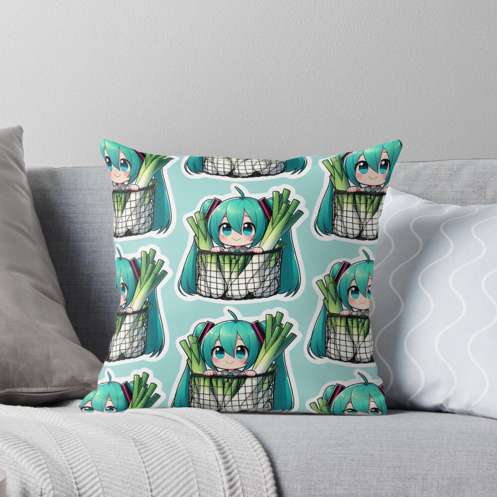 "Chibi Hatsune Miku Leek Basket" Sticker for Sale by Magimel | Redbubble