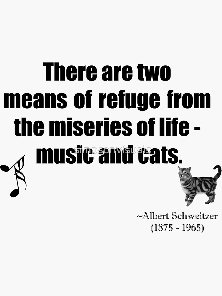 "Music and Cats Quotation " Sticker by simpsonvisuals | Redbubble