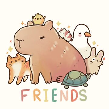 "Capybara friends " Sticker for Sale by Artofmayara | Redbubble