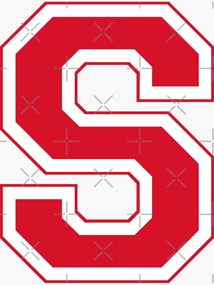 "Red Varsity Letter S" Sticker for Sale by rogue-design | Redbubble
