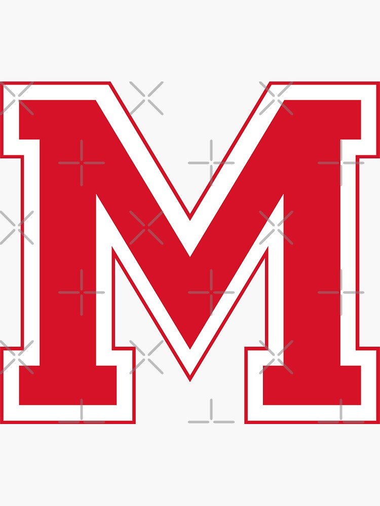 "Red Varsity Letter M" Sticker for Sale by rogue-design | Redbubble