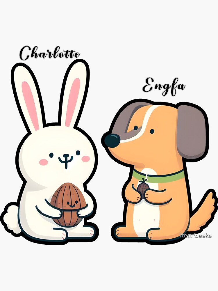 "Englot Thai GL Cute Bunny & Dog" Sticker for Sale by Item Geeks ...