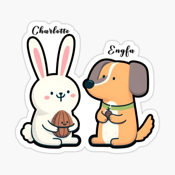 "Englot Thai GL Cute Bunny & Dog" Sticker for Sale by Item Geeks ...
