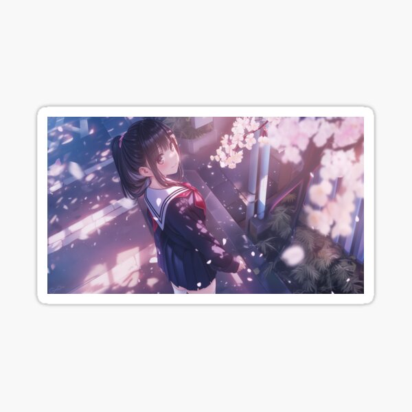 "a cute girl in a school uniform" Sticker for Sale by Yangseok kim ...