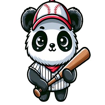 "cute cool panda holding baseball bat " Sticker for Sale by ...