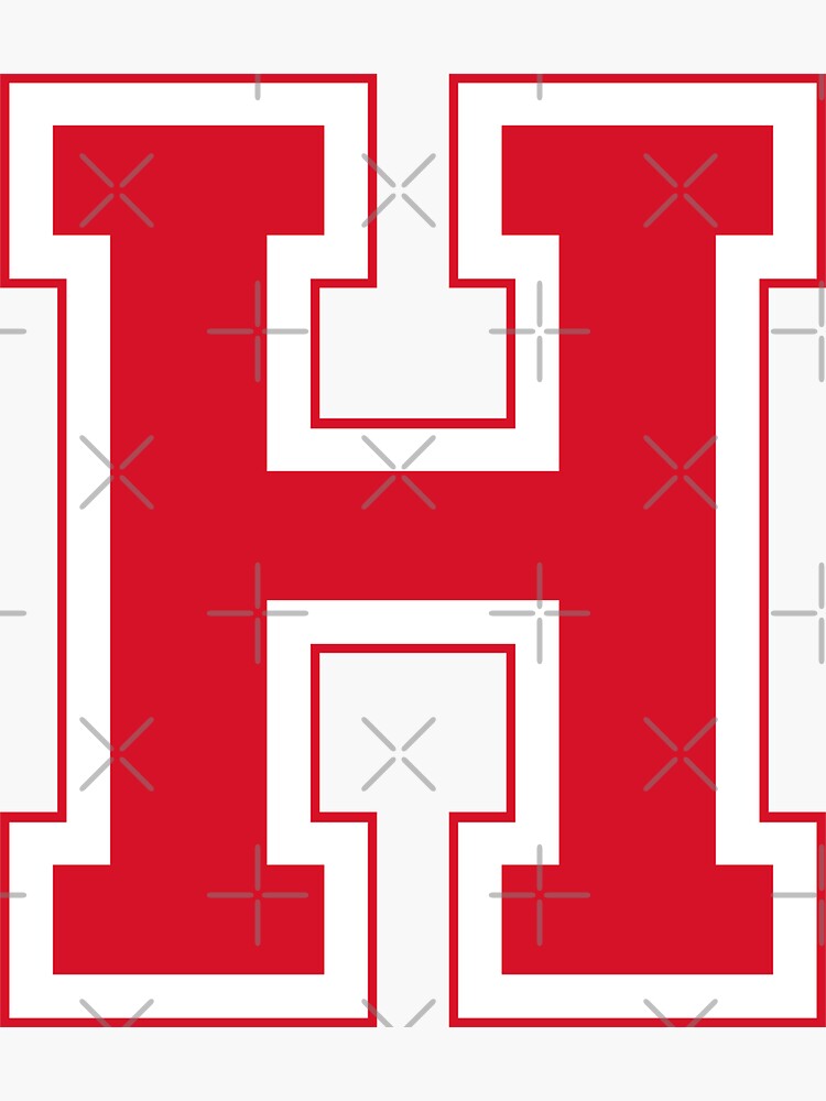 "Red Varsity Letter H" Sticker for Sale by rogue-design | Redbubble