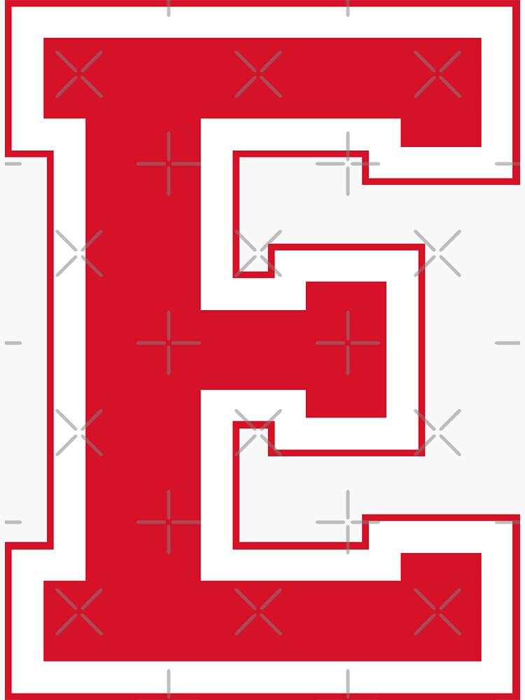 "Red Varsity Letter E" Sticker for Sale by rogue-design | Redbubble