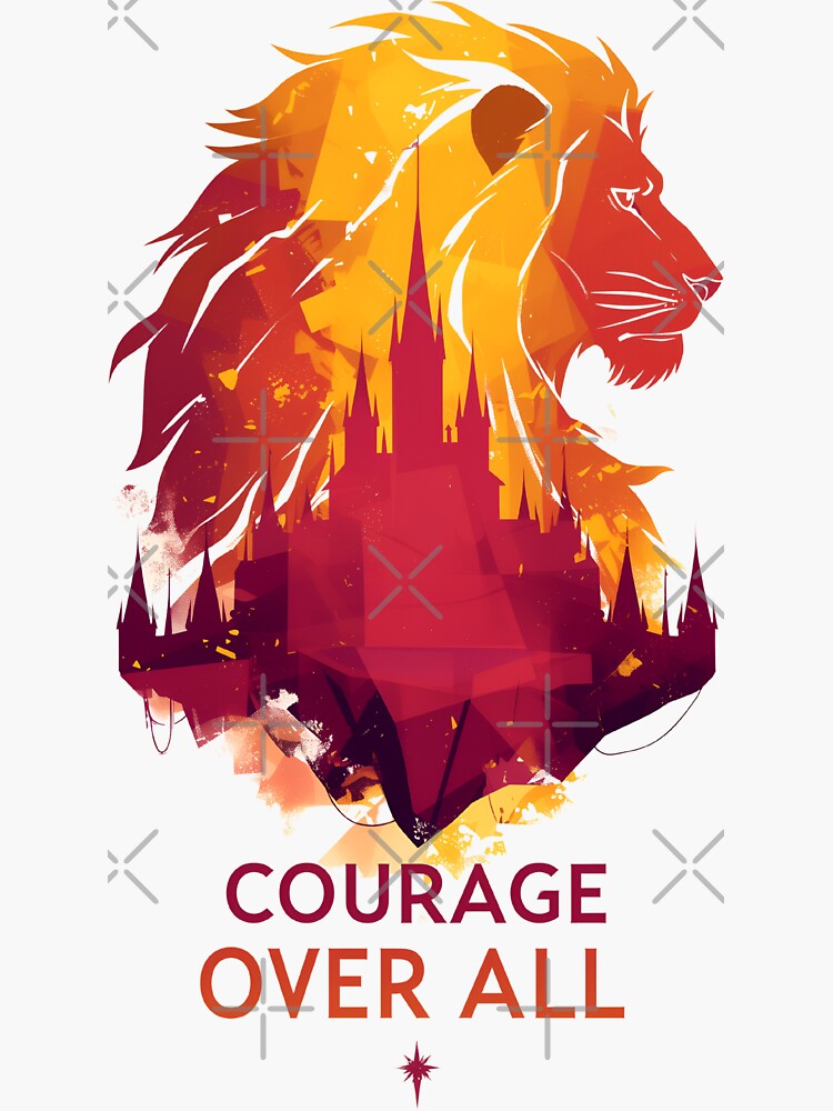 "Courage Over All - Lion Silhouette - Fantasy" Sticker for Sale by ...