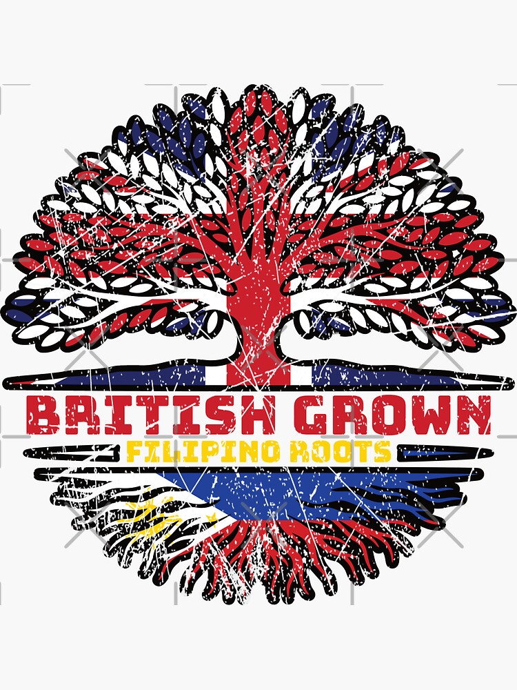 "Filipino Philippines Uk United Kingdom British Tree Roots Flag ...