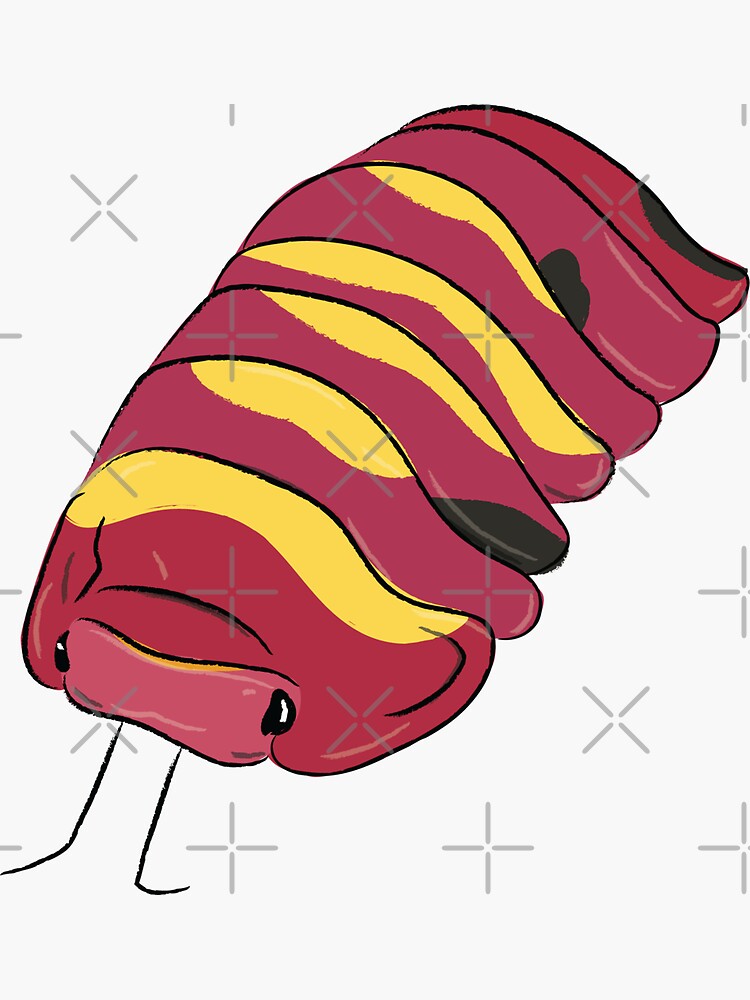 "Scarlet Isopod" Sticker for Sale by ArmadilloPods | Redbubble