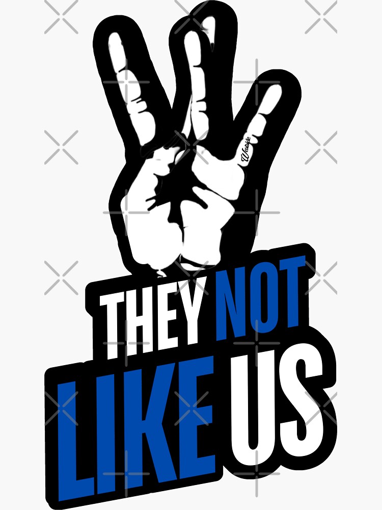 "They Not Like Us Blue Hip Hop Music Quote | Kendrick music" Sticker ...