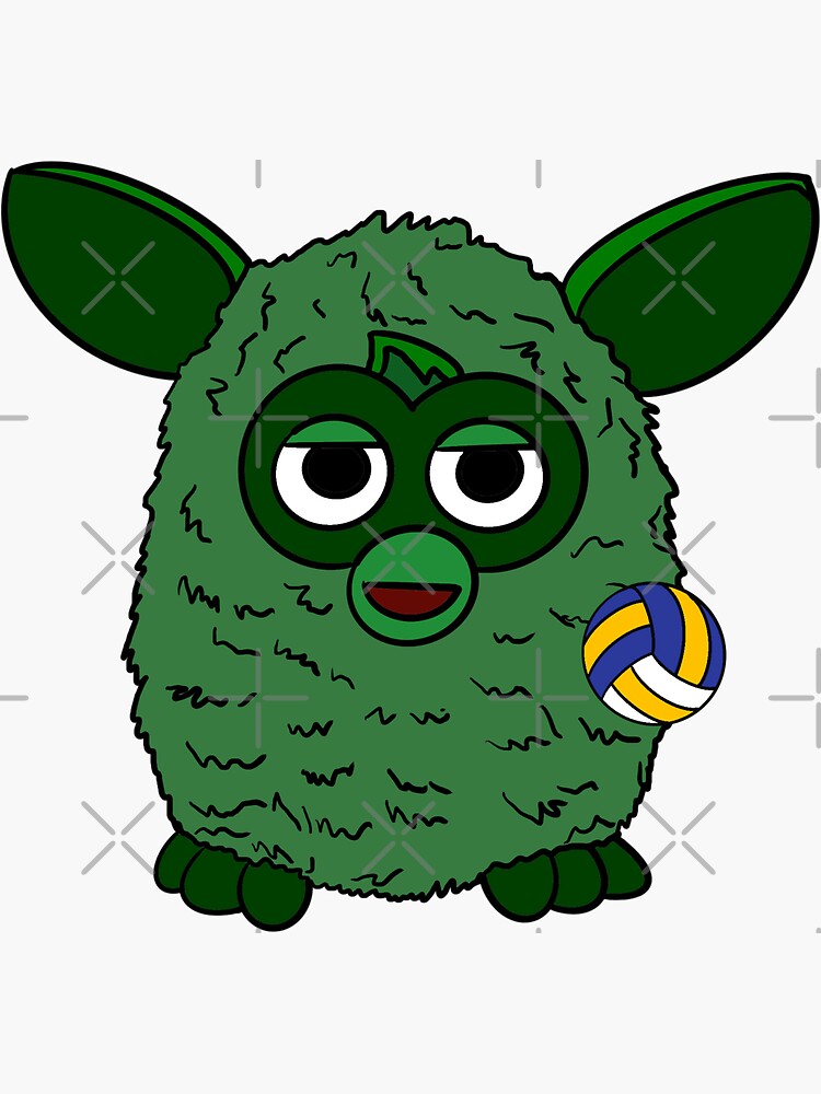 "Forest Green Volleyball Player Furby" Sticker for Sale by Animals-by ...
